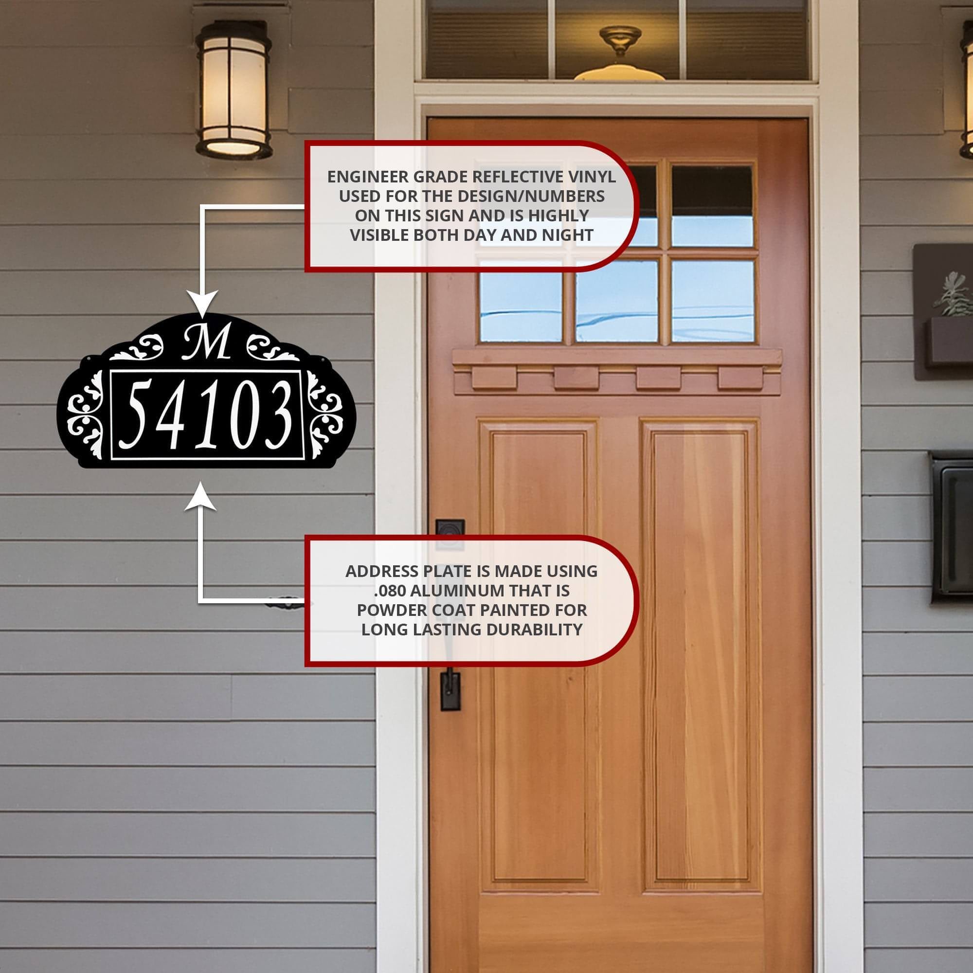 Le Paris Reflective Wall-Mounted Address Sign - Address America