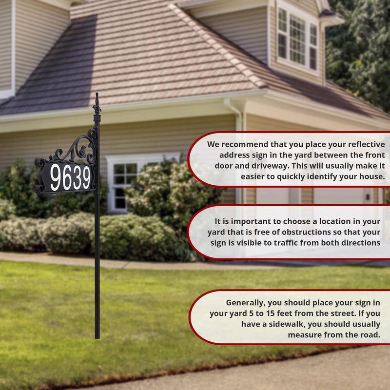 The Boardwalk - Double-Sided Reflective 911 Home Address Sign for Yard ...