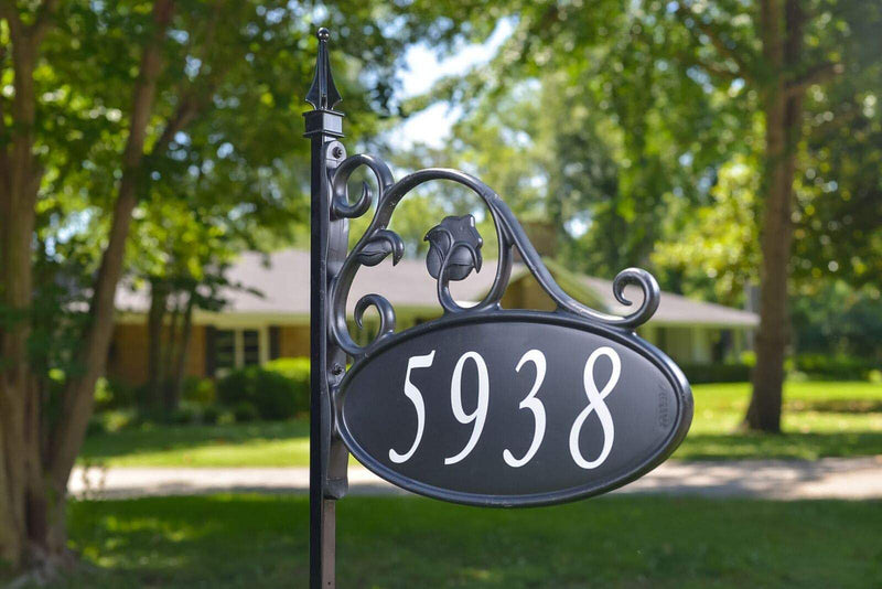 Custom Oval Reflective Yard Address Sign - Customize Your Yard Address ...
