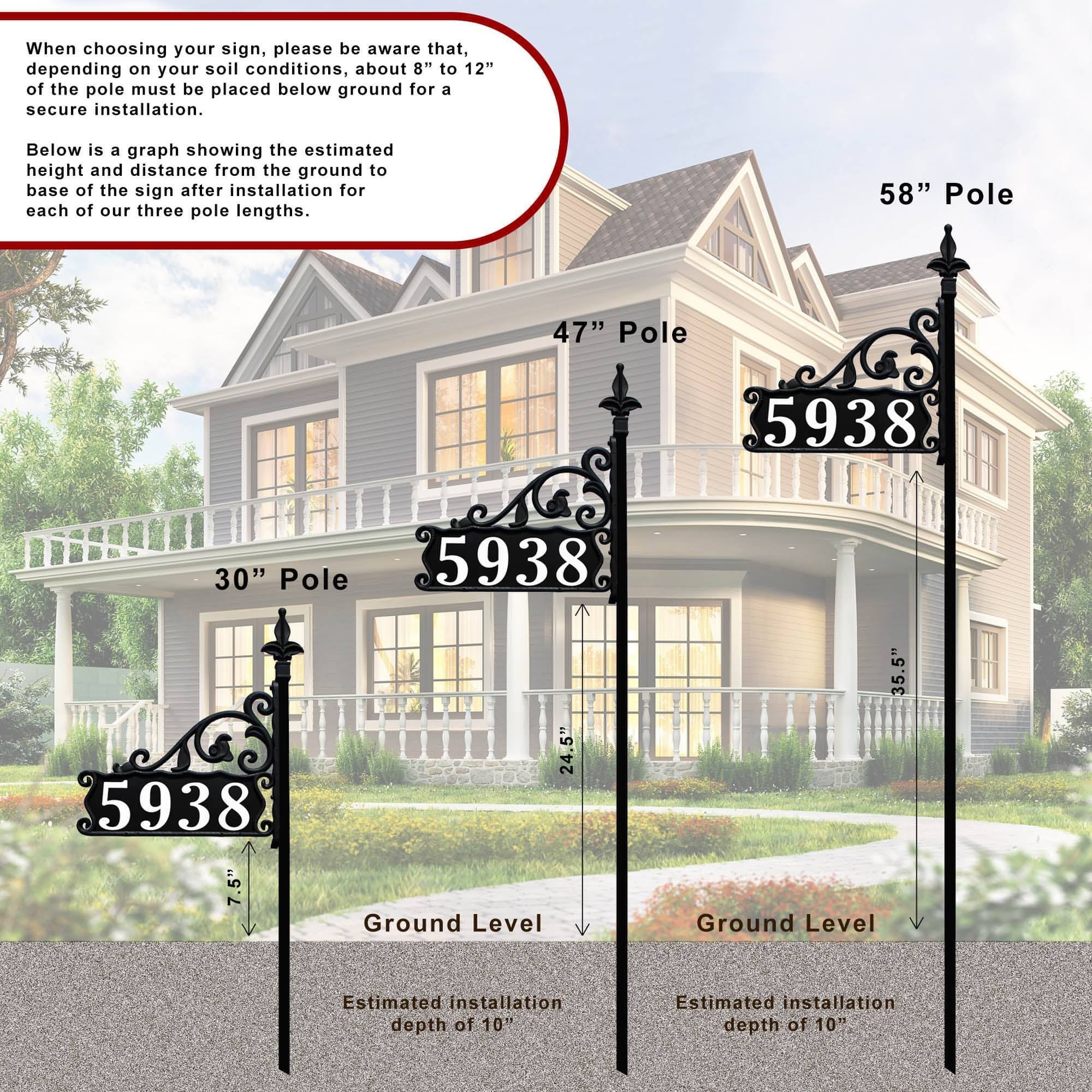 The Boardwalk - Double-Sided Reflective 911 Home Address Sign for Yard ...