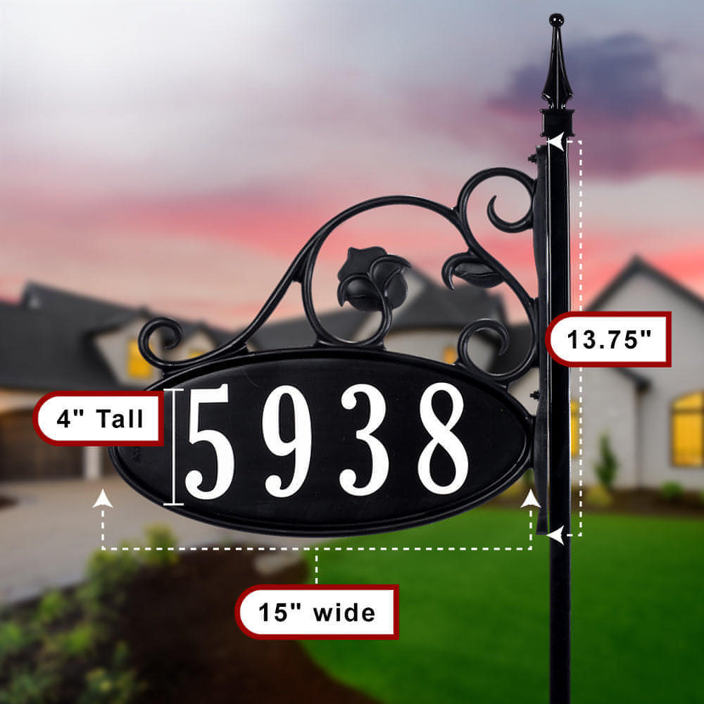 Custom Oval Reflective Yard Address Sign - Customize Your Yard Address ...